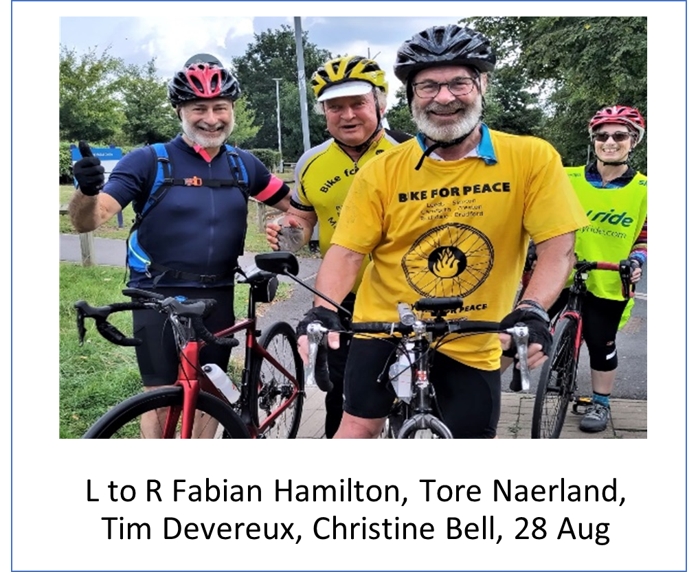 21 Sep – Bike for Peace 28 Aug-01 Sep – Diocese of Leeds: Justice and ...